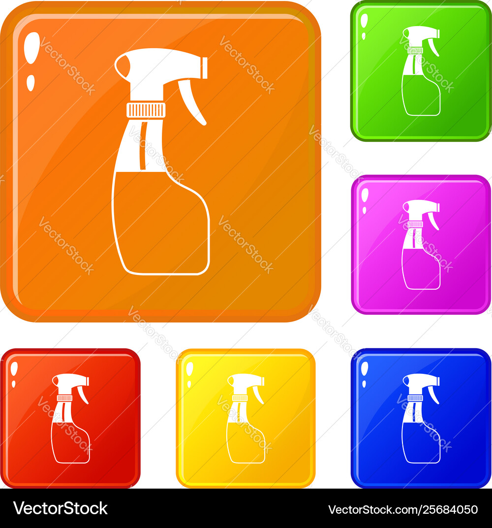 Spray icons set color Royalty Free Vector Image