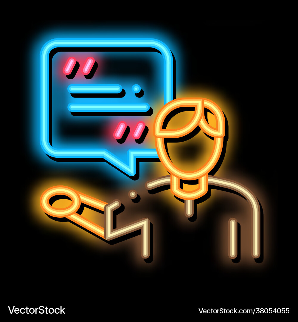 Actor man with replica neon glow icon Royalty Free Vector