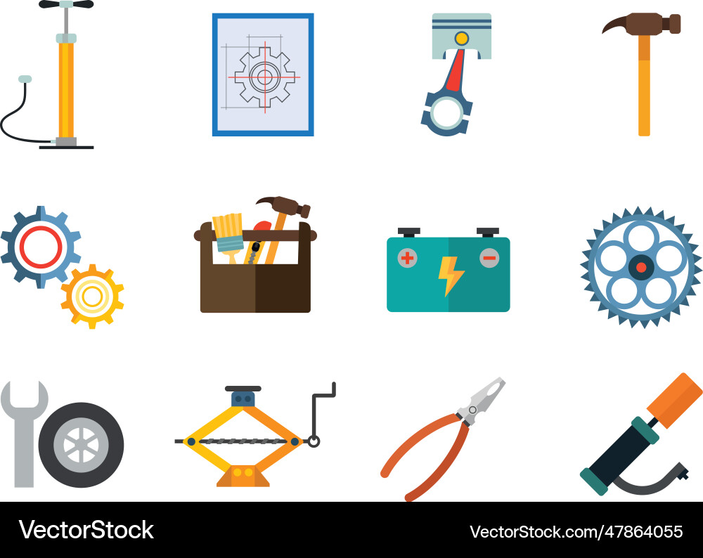 Auto repair service icons set Royalty Free Vector Image
