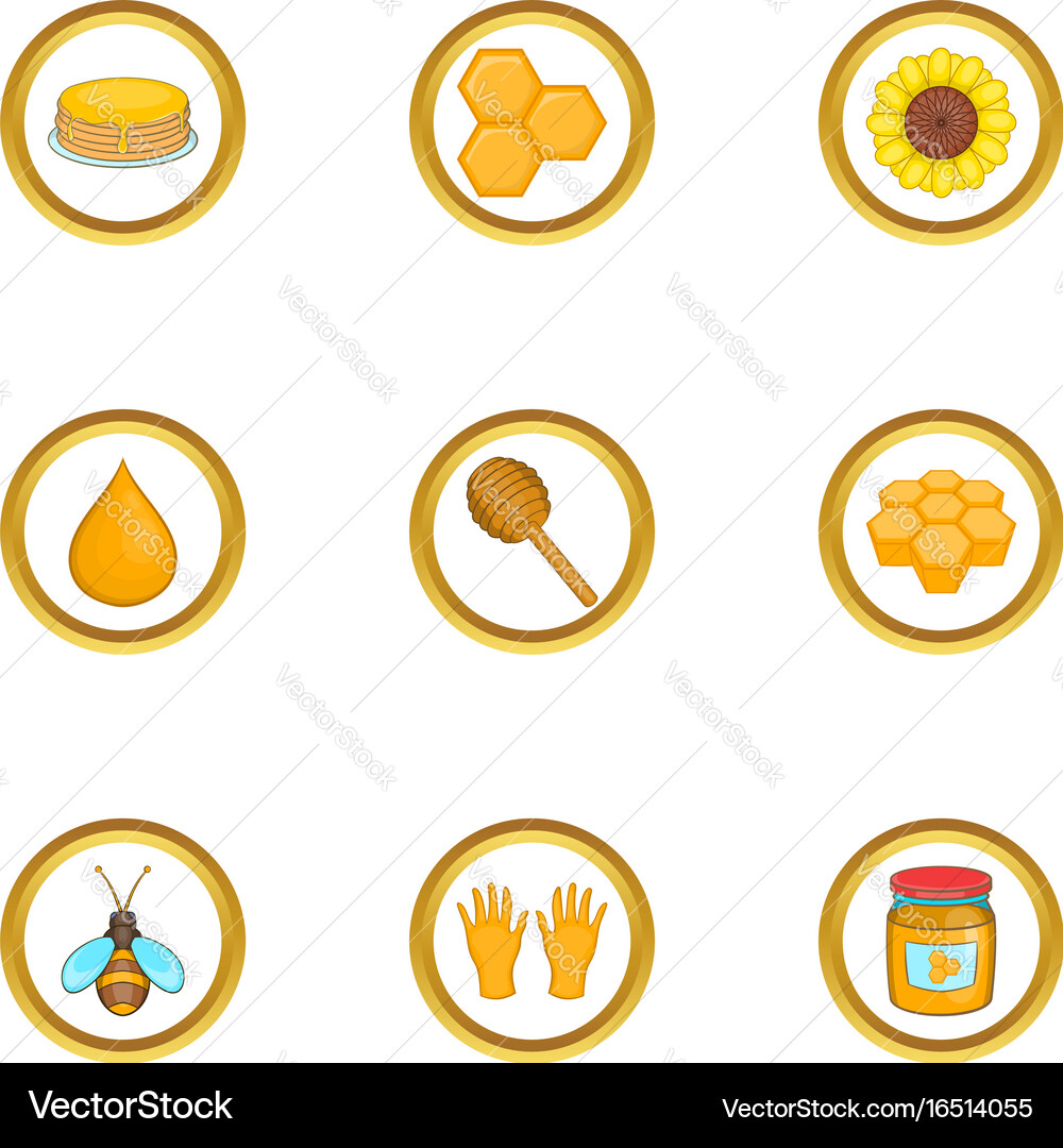 Beekeeper icons set cartoon style Royalty Free Vector Image