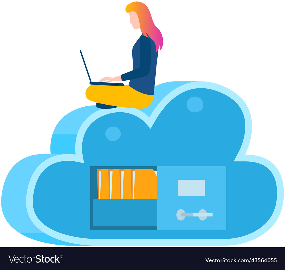 Business technology storage cloud server service Vector Image