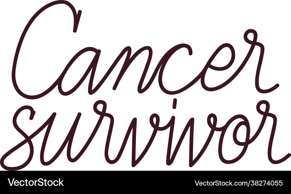 Cancer survivor lettering Royalty Free Vector Image