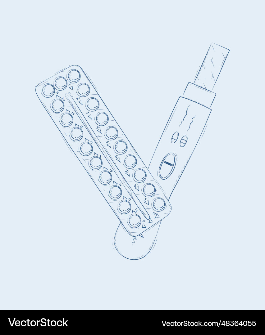Composition of pregnancy or ovulation test Vector Image