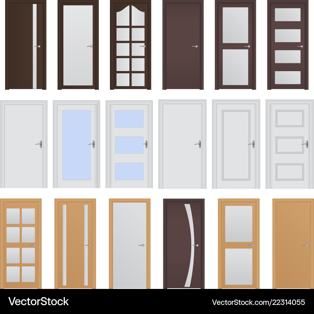 Interior doors collection of designs Royalty Free Vector