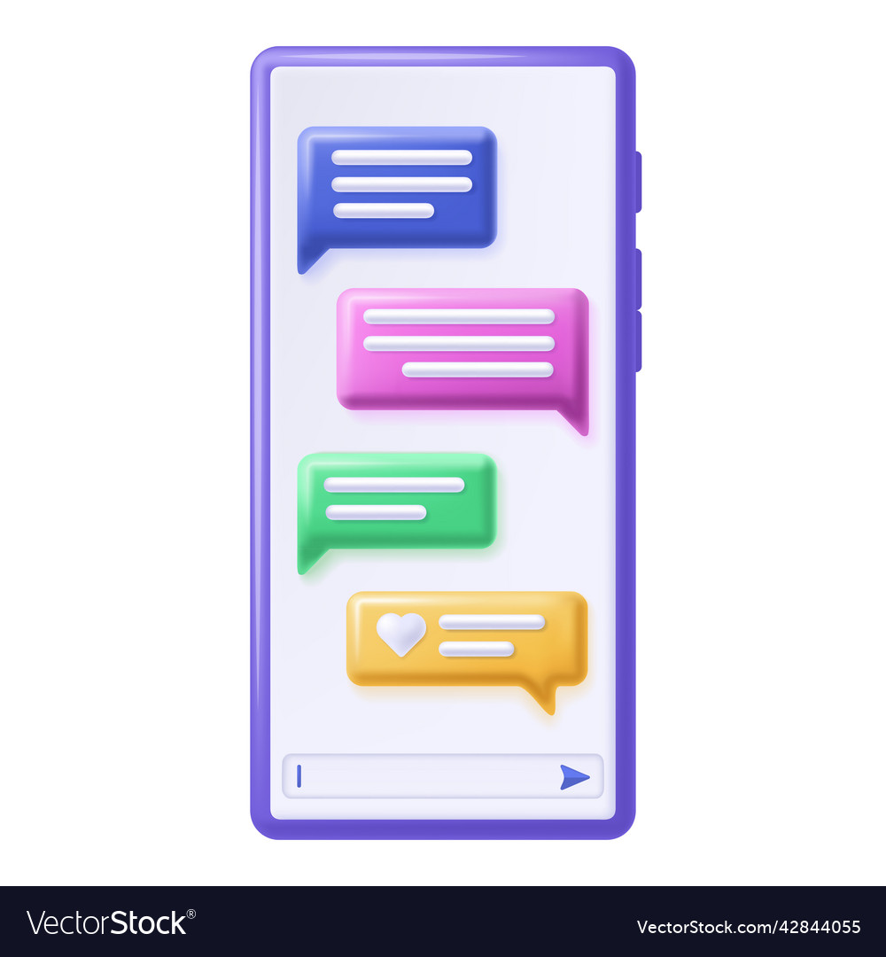 Mobile chat text messages bubbles on smartphone Vector Image