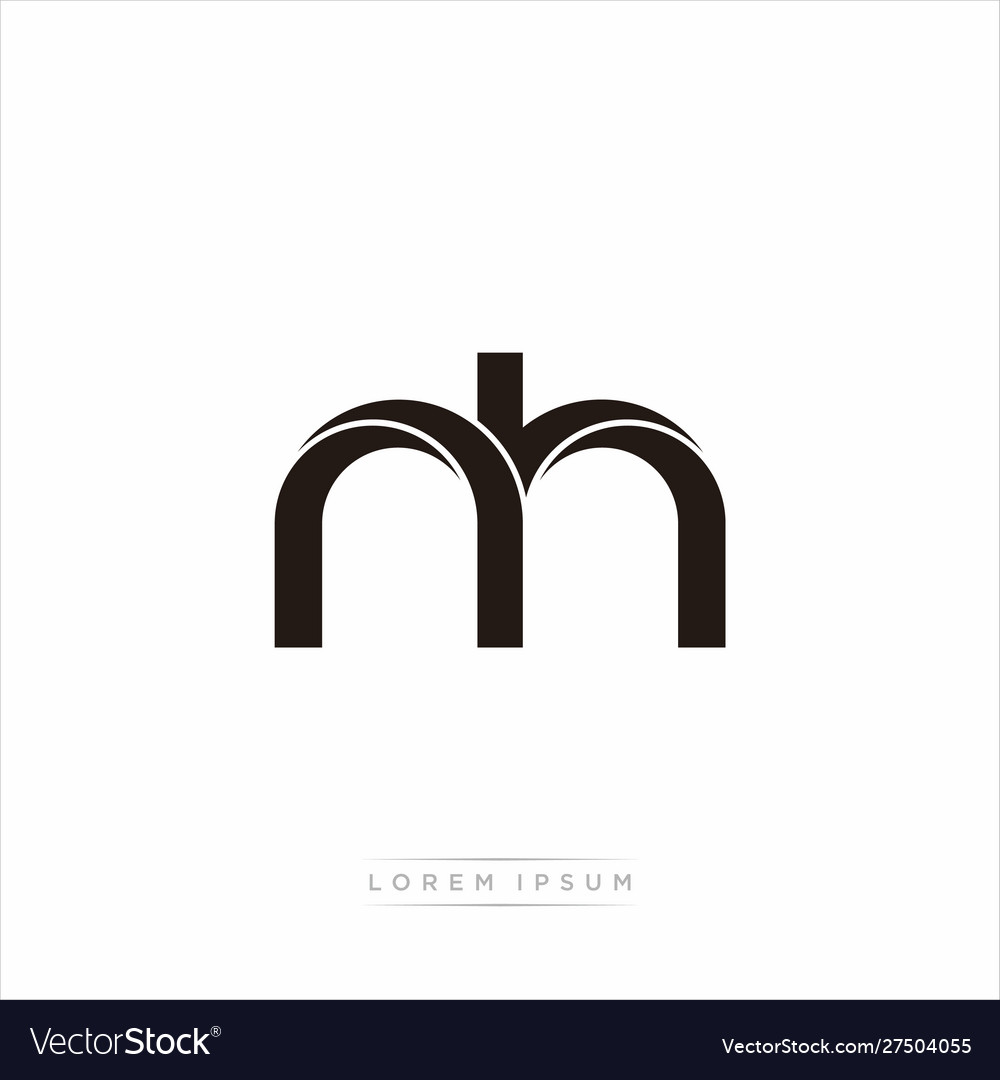 Nh initial letter split lowercase modern monogram Vector Image