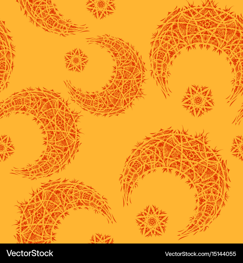 Oriental pattern moon and stars islam arabic Vector Image