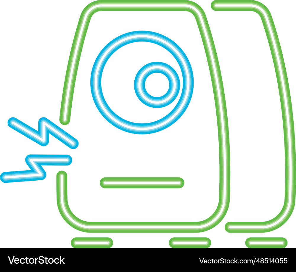 Speaker music neon audio icon Royalty Free Vector Image