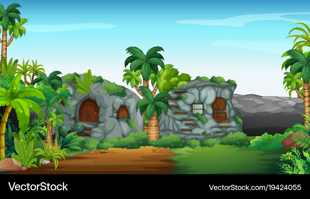 Stonehouse in the field Royalty Free Vector Image