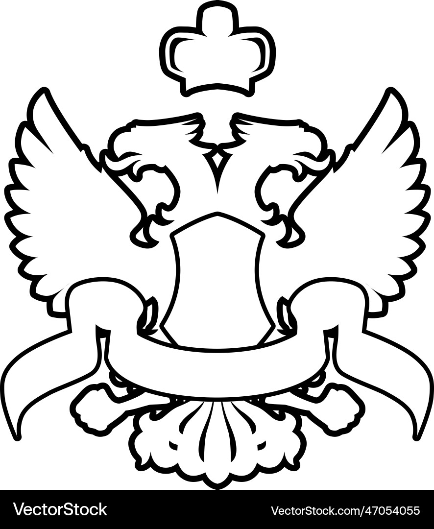 Two head eagle heraldry Royalty Free Vector Image