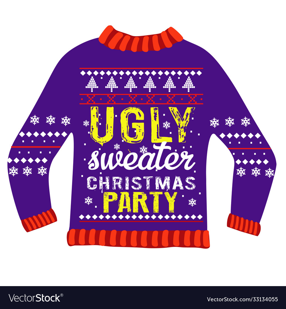 Ugly sweater christmas party Royalty Free Vector Image