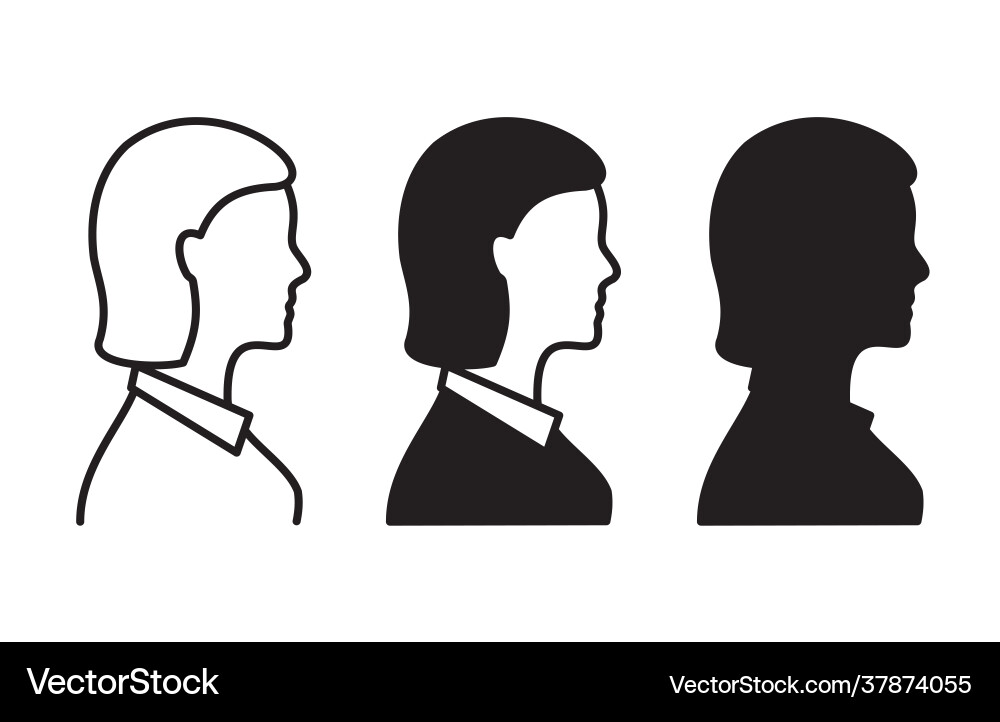 Women profile face icon on white background Vector Image