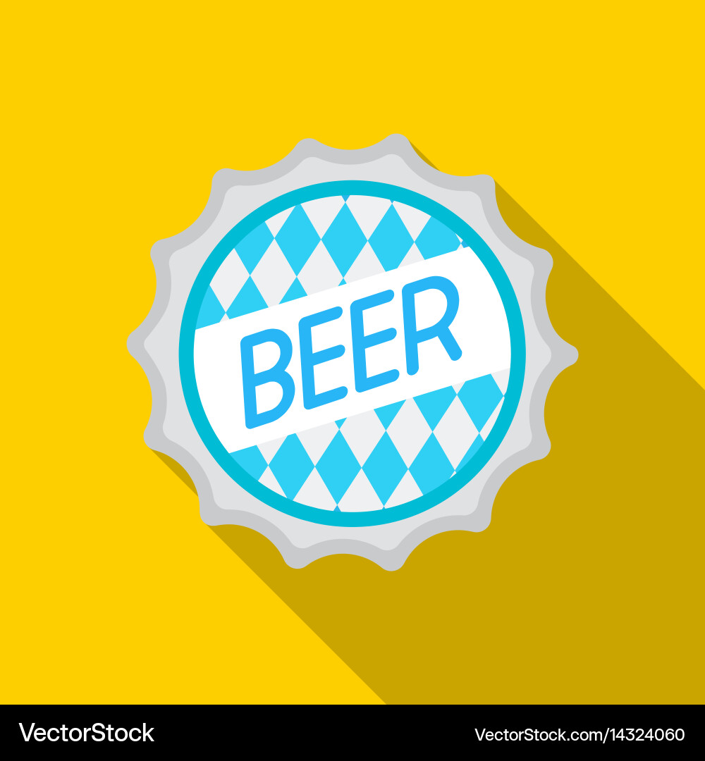 Bottle cap icon in flat style isolated on white Vector Image