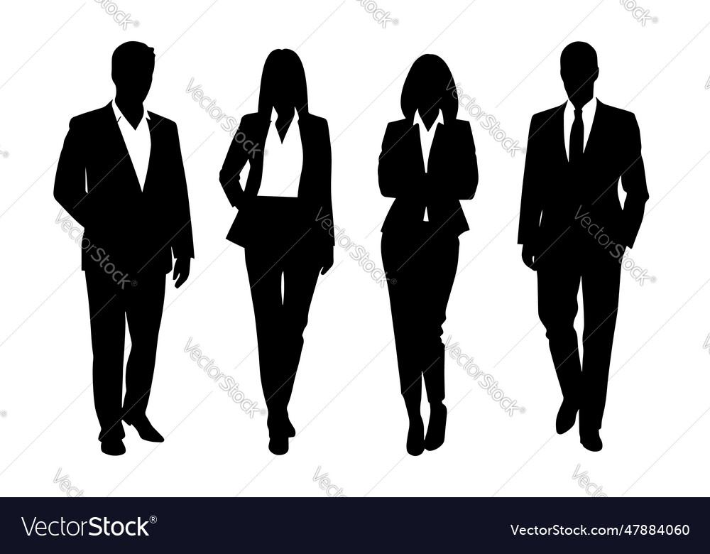 Business team silhouette businessmen Royalty Free Vector