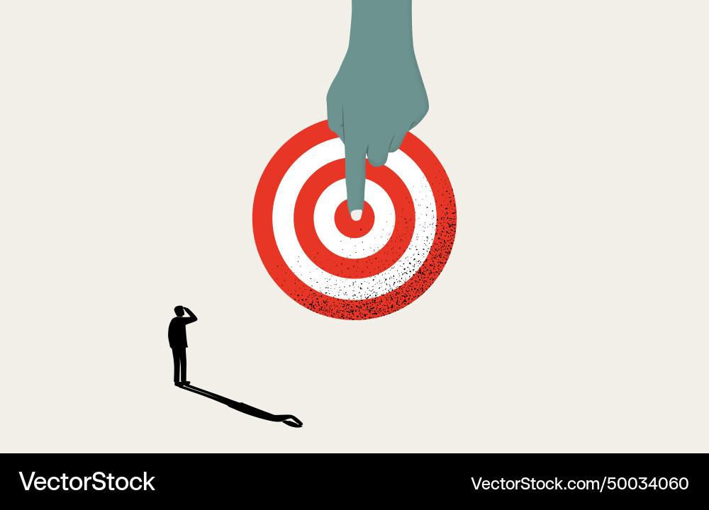 Businessman looking hand pointing at target Vector Image
