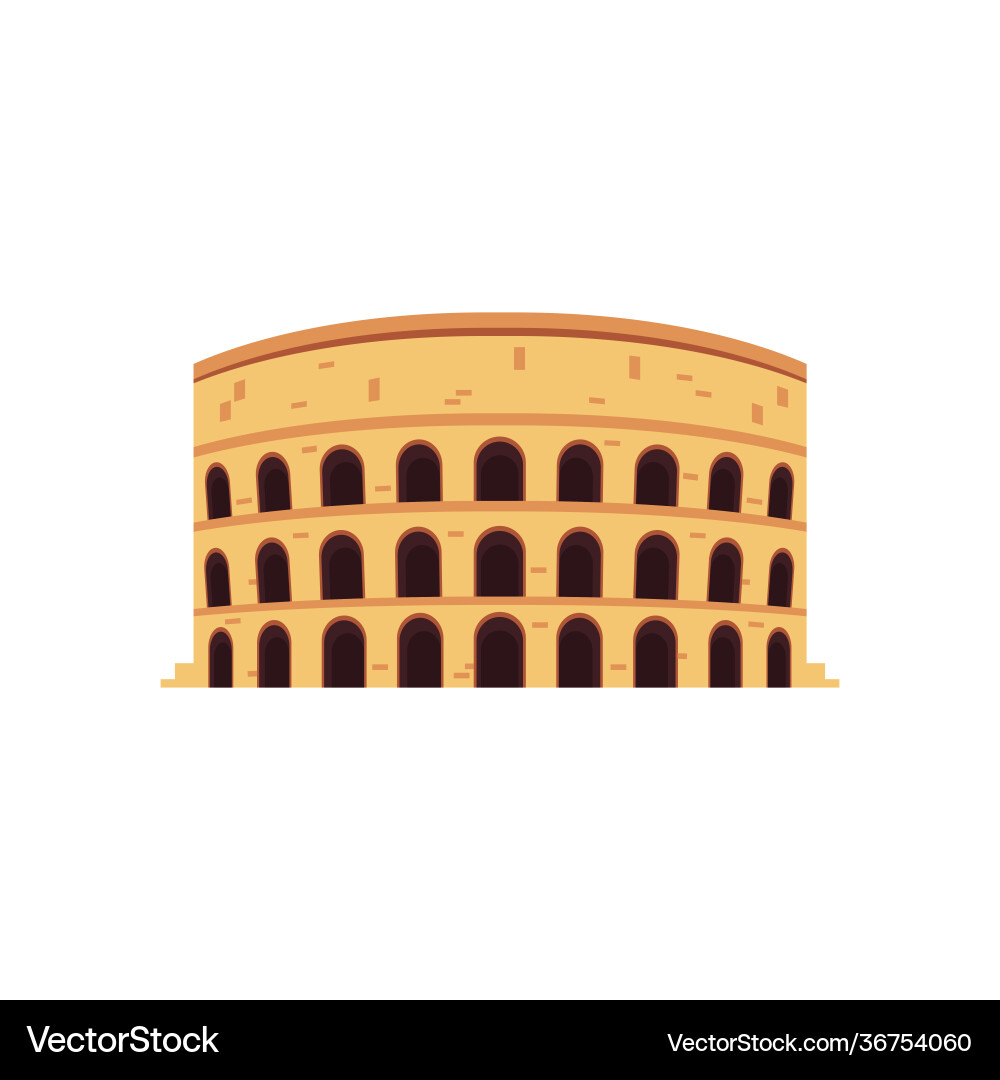 Coliseum in rome without time damage signs flat Vector Image