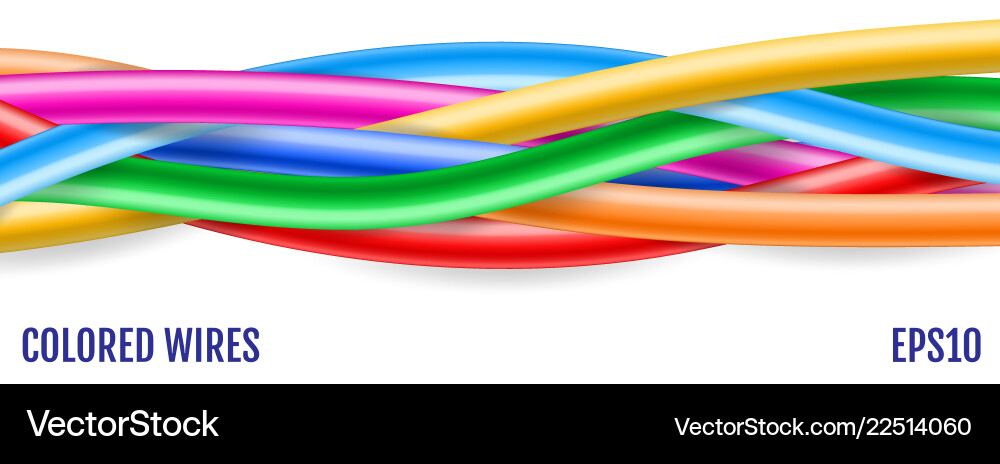 Colorful wires technology background colored Vector Image