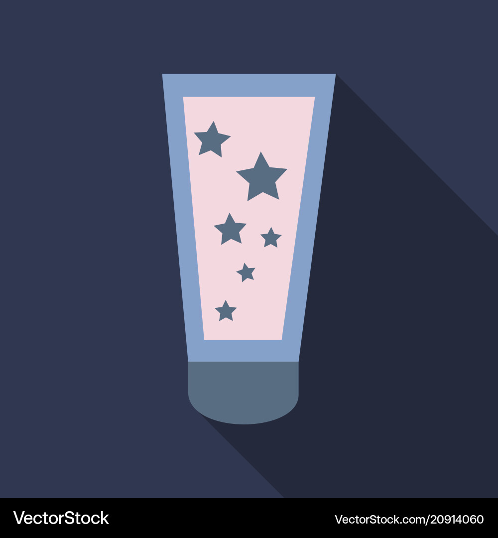 Cream in tube icon flat Royalty Free Vector Image