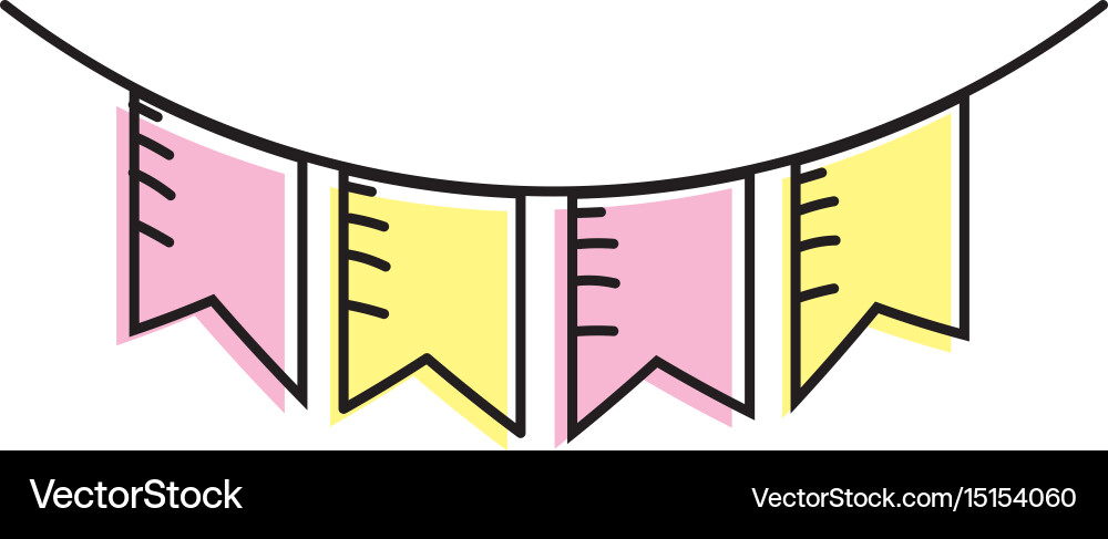 Cute party flag hanging design Royalty Free Vector Image