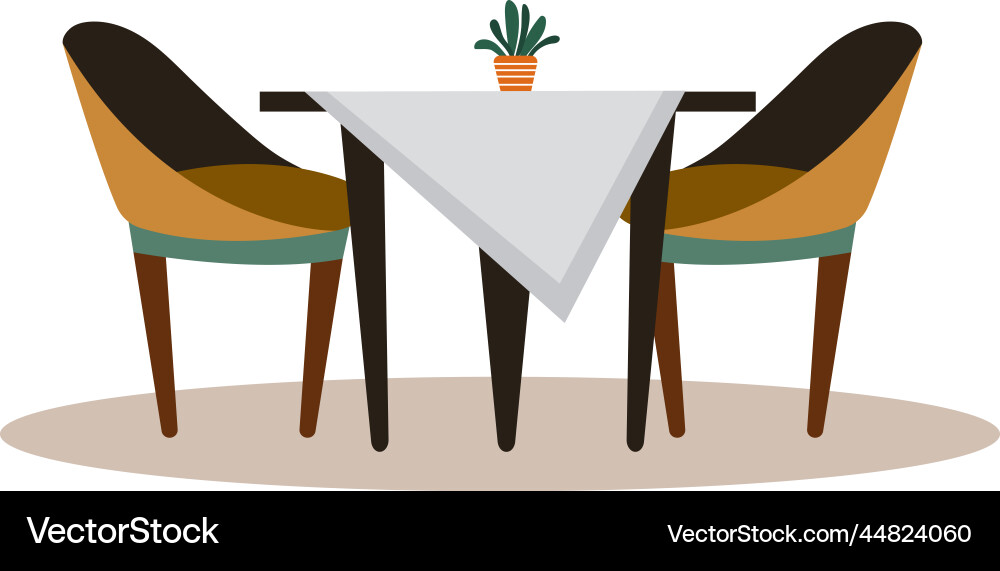 Cartoon Cafe Table And Chairs