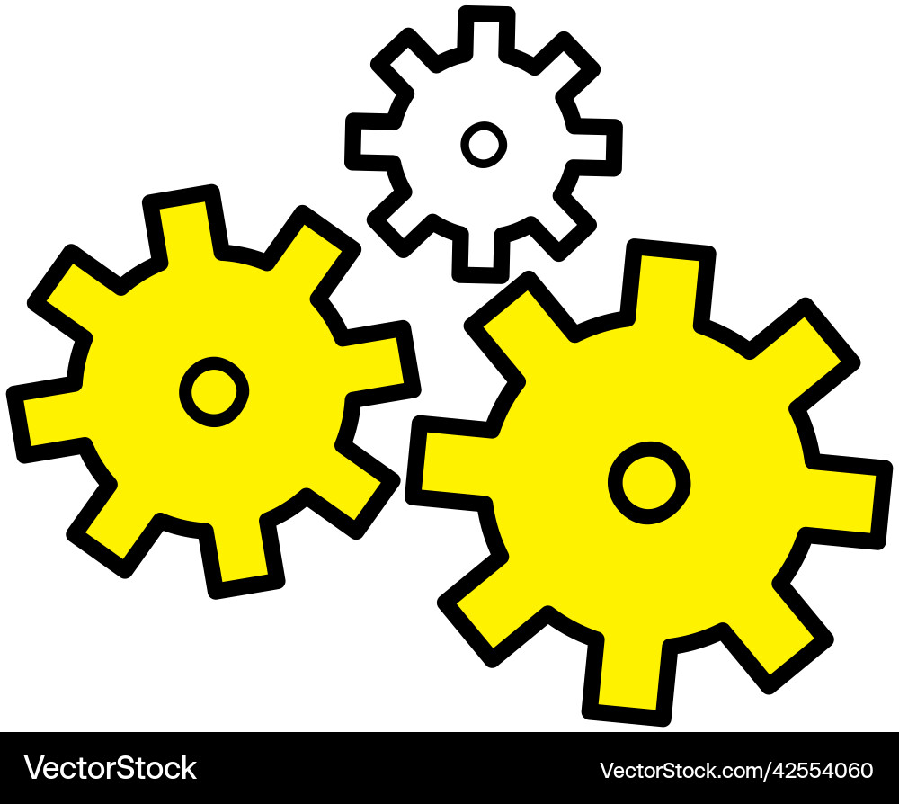Equipment to work in maintenance colored gear Vector Image