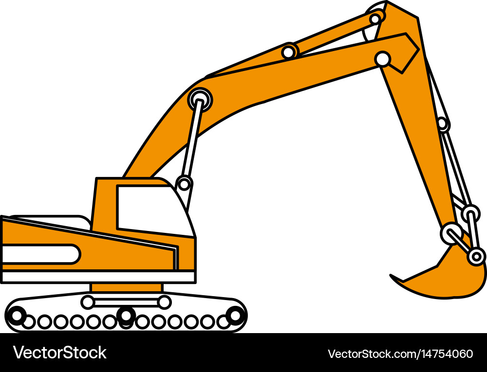 Excavator or backhoe construction heavy machinery Vector Image