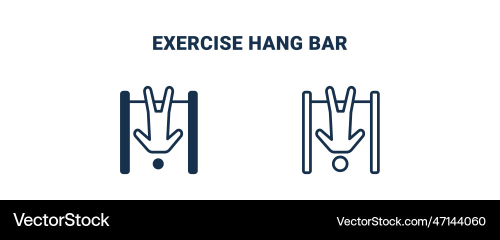 Exercise hang bar icon outline and filled Vector Image