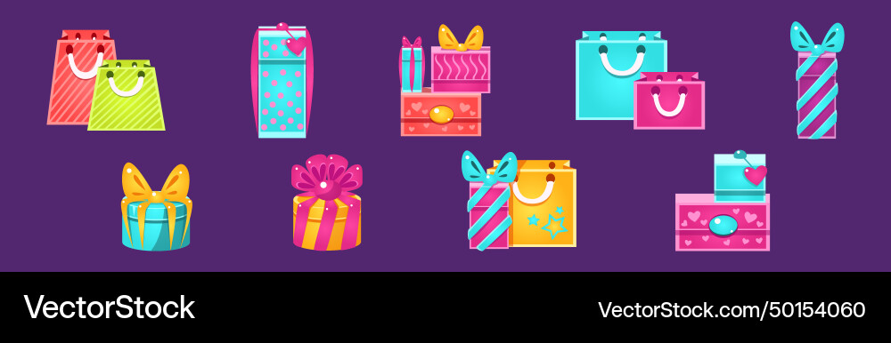 Gift box and package as shopping purchase Vector Image