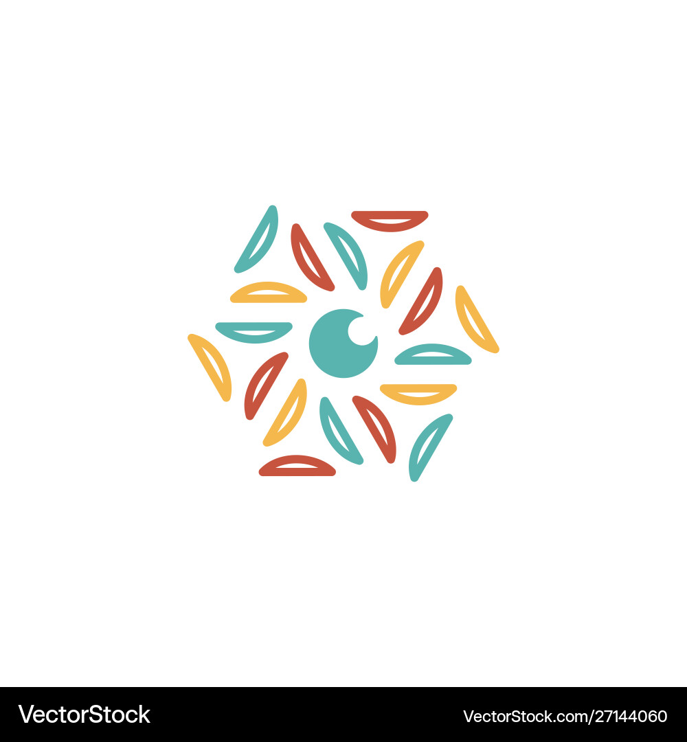 Hexagon lens logo design unique modern Royalty Free Vector