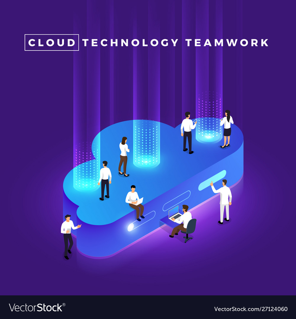 Isometric Cloud Computing Royalty Free Vector Image