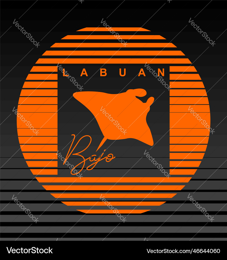 Labuan bajo graphic design template Royalty Free Vector