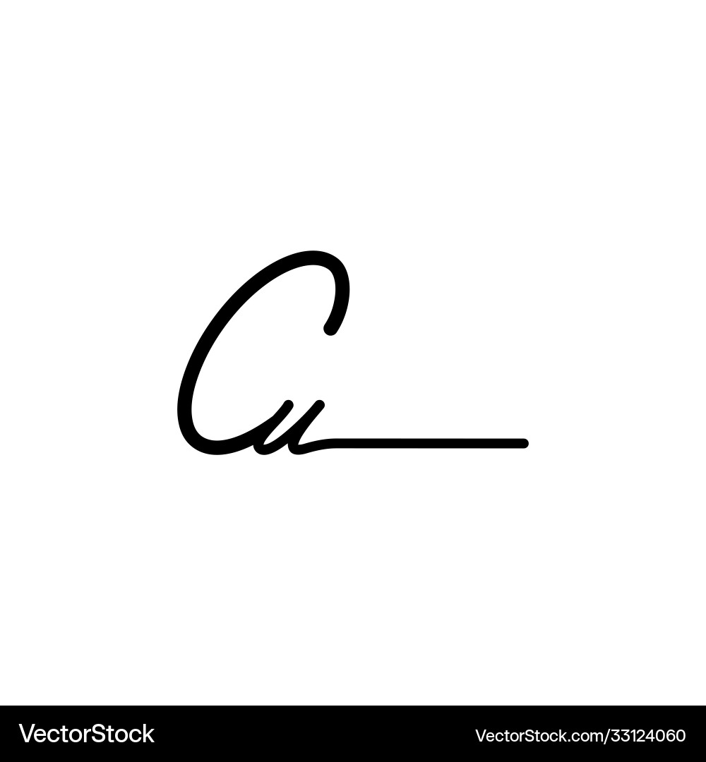 Letter cu signature logo template Royalty Free Vector Image