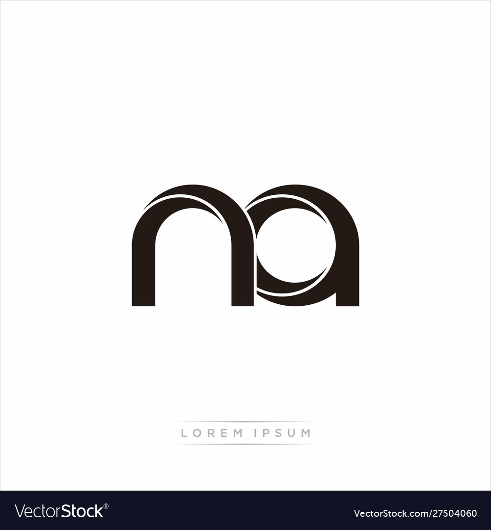 Na initial letter split lowercase modern monogram Vector Image