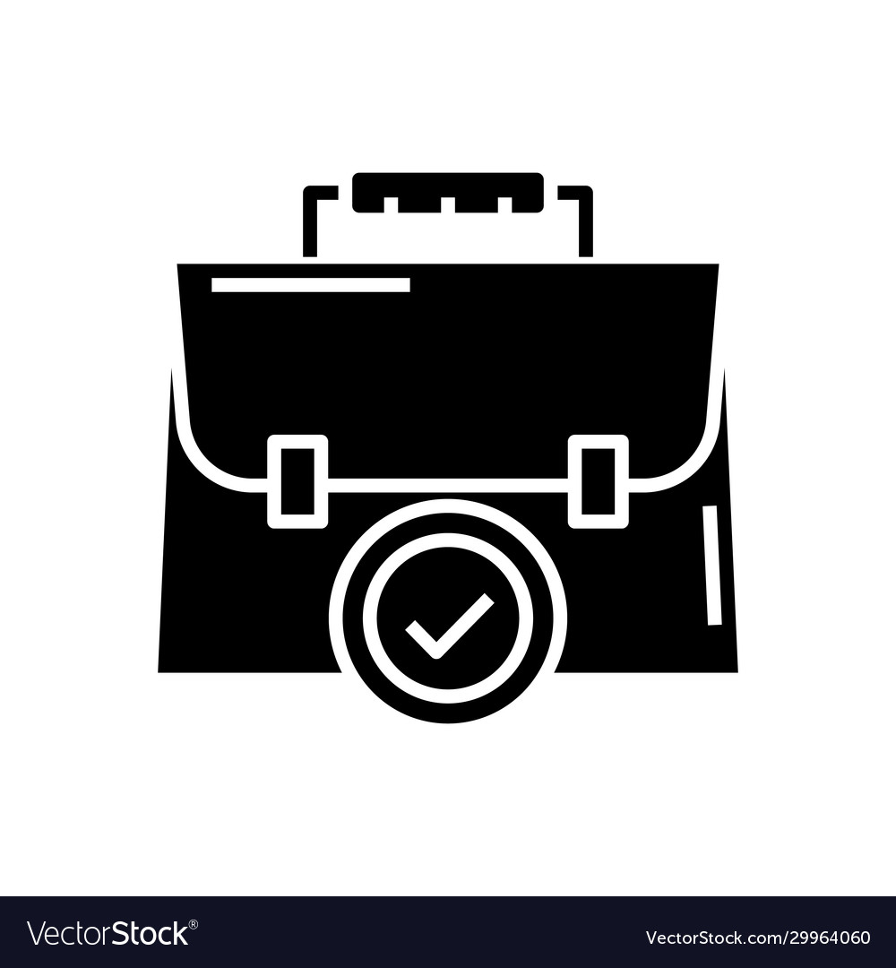 Needful suitcase black icon concept Royalty Free Vector Needful suitcase black icon concept Royalty Free Vector