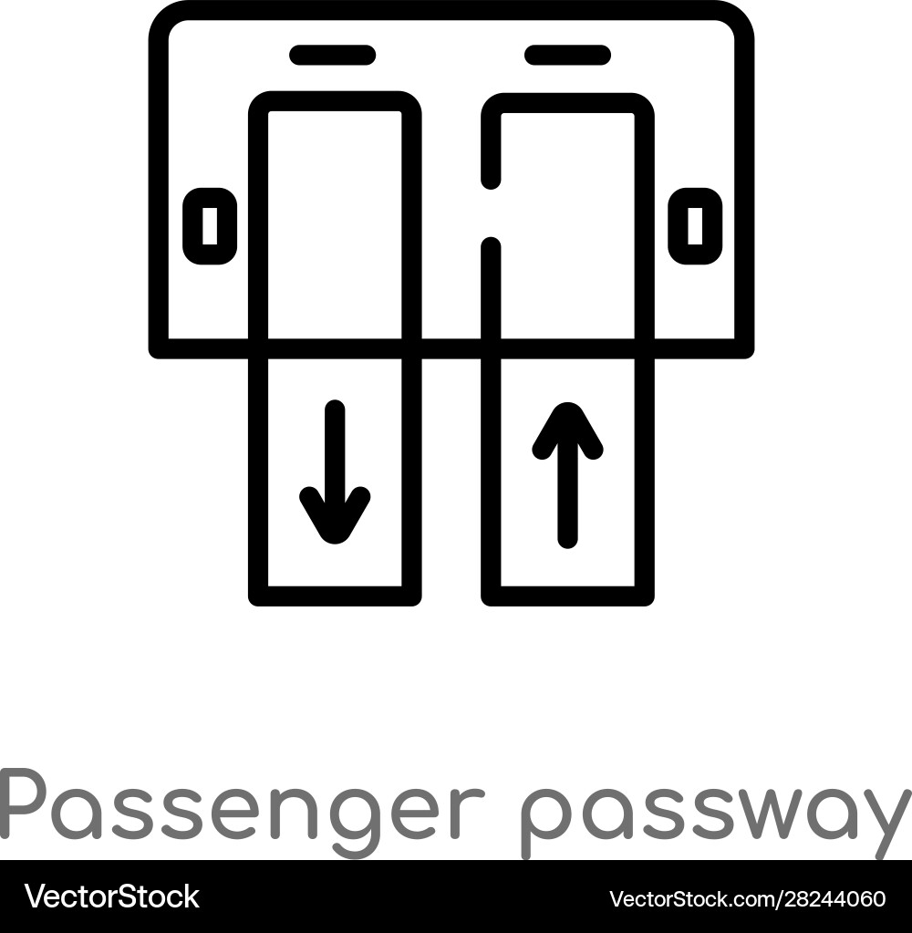 Outline passenger passway icon isolated black Vector Image