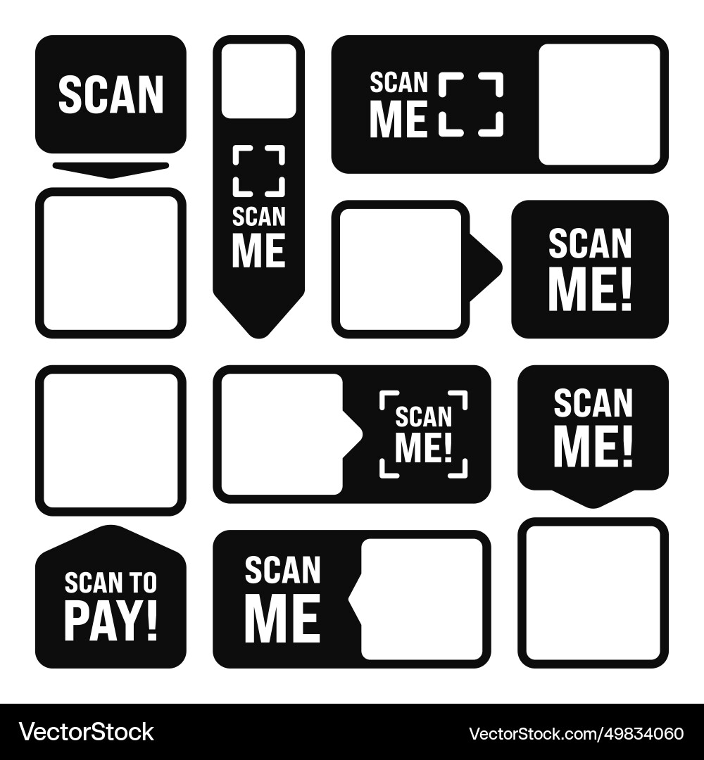 Scan me blank sticker online payment special Vector Image