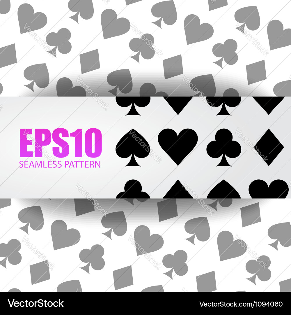 Seamless background playing card symbols Vector Image