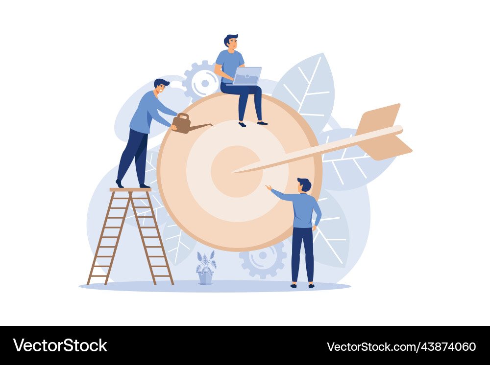 Target with an arrow hit the goal Royalty Free Vector Image