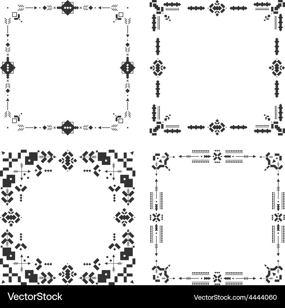Tribal frames ethnic border aztec stile art Vector Image