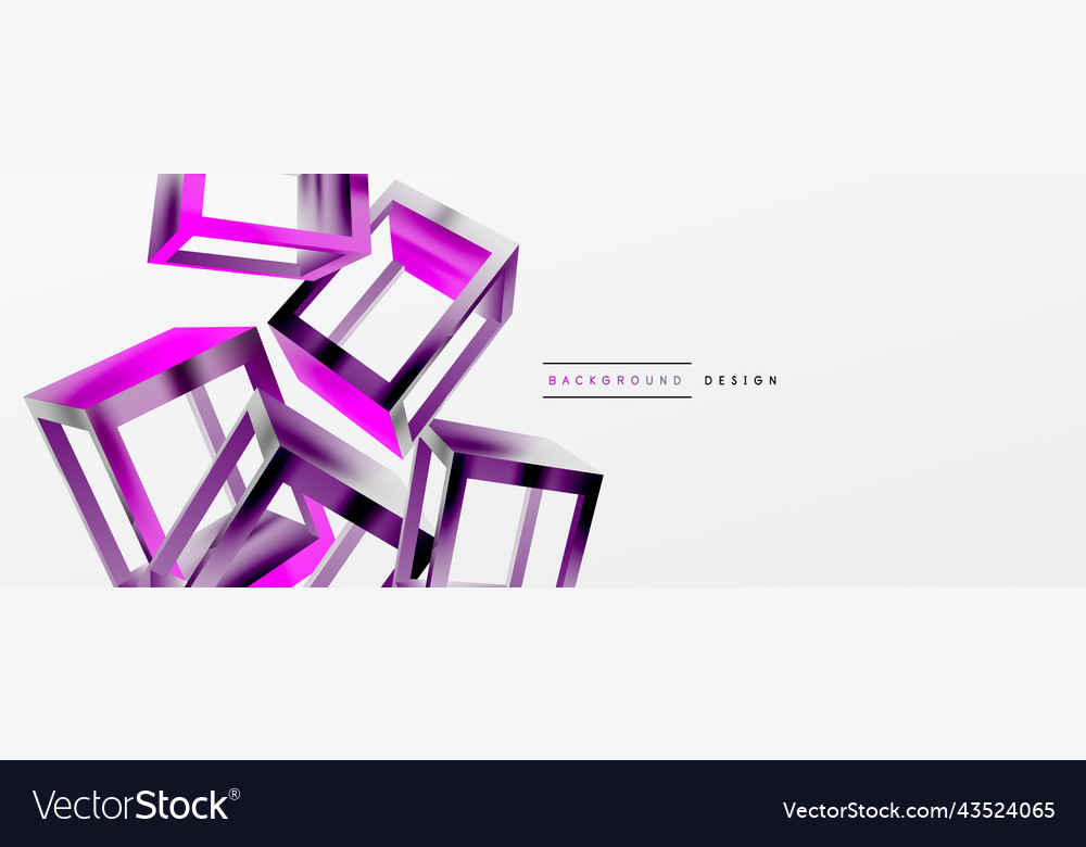 3d cube shapes geometric background trendy Vector Image
