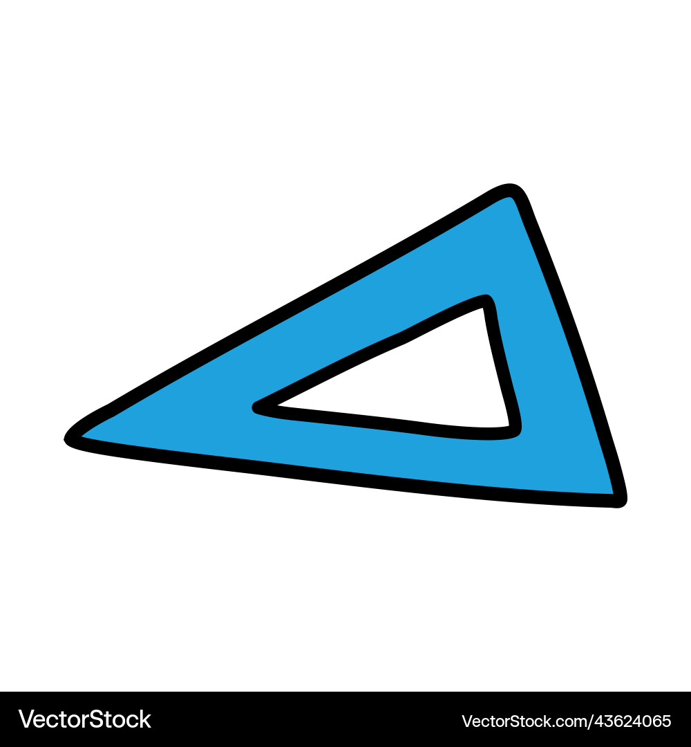 Angle ruler icon symbol sign hand drawing doodle Vector Image
