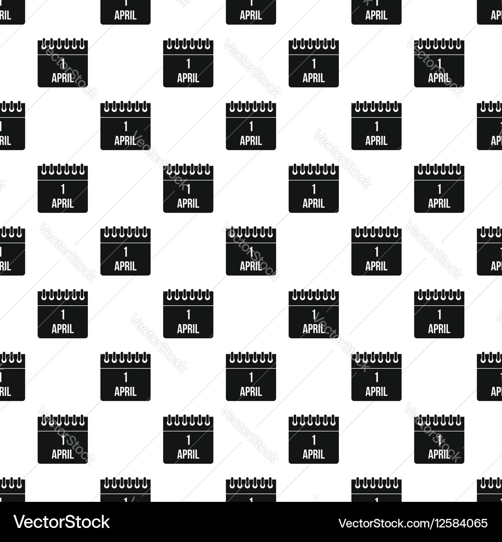 April 1 calendar pattern simple style Royalty Free Vector