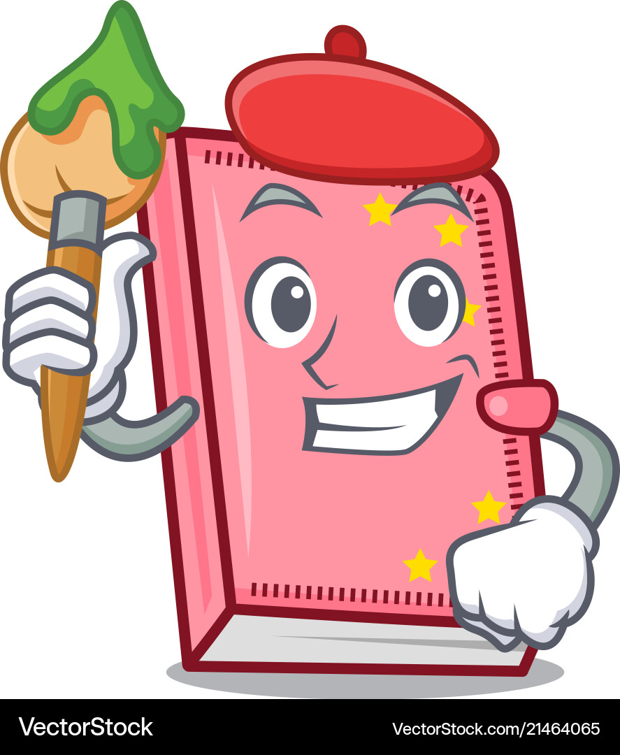 Artist diary character cartoon style Royalty Free Vector