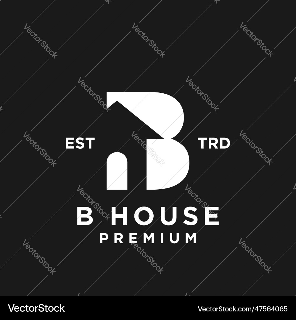 B house minimalist logo icon design Royalty Free Vector