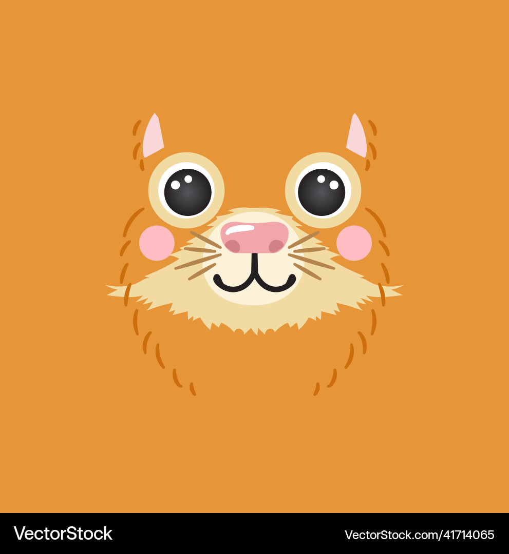 Cute squirrel portrait square smiley head cartoon Vector Image