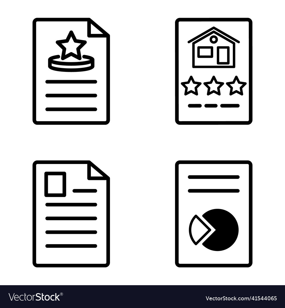 Docs1-2 flat icon set isolated on white background