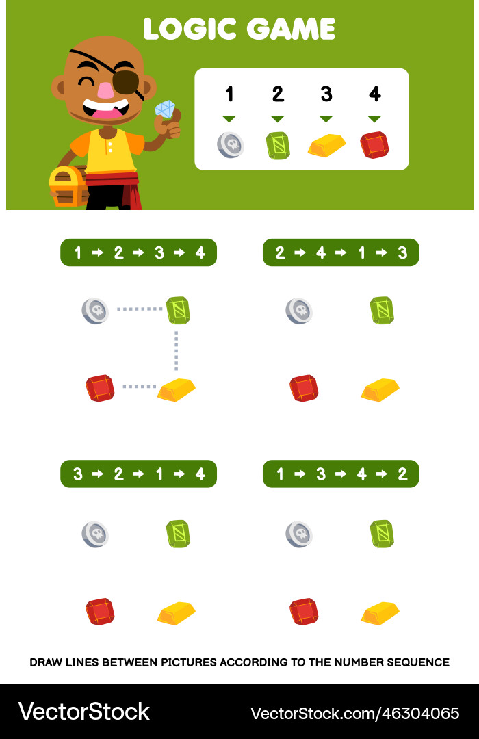 Education game for children draw lines according Vector Image