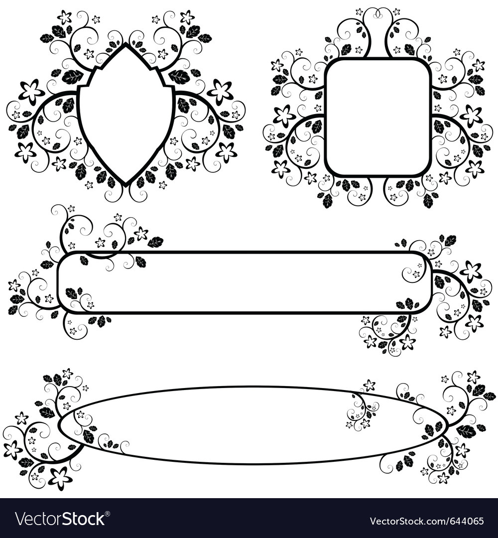 Frames with floral pattern Royalty Free Vector Image