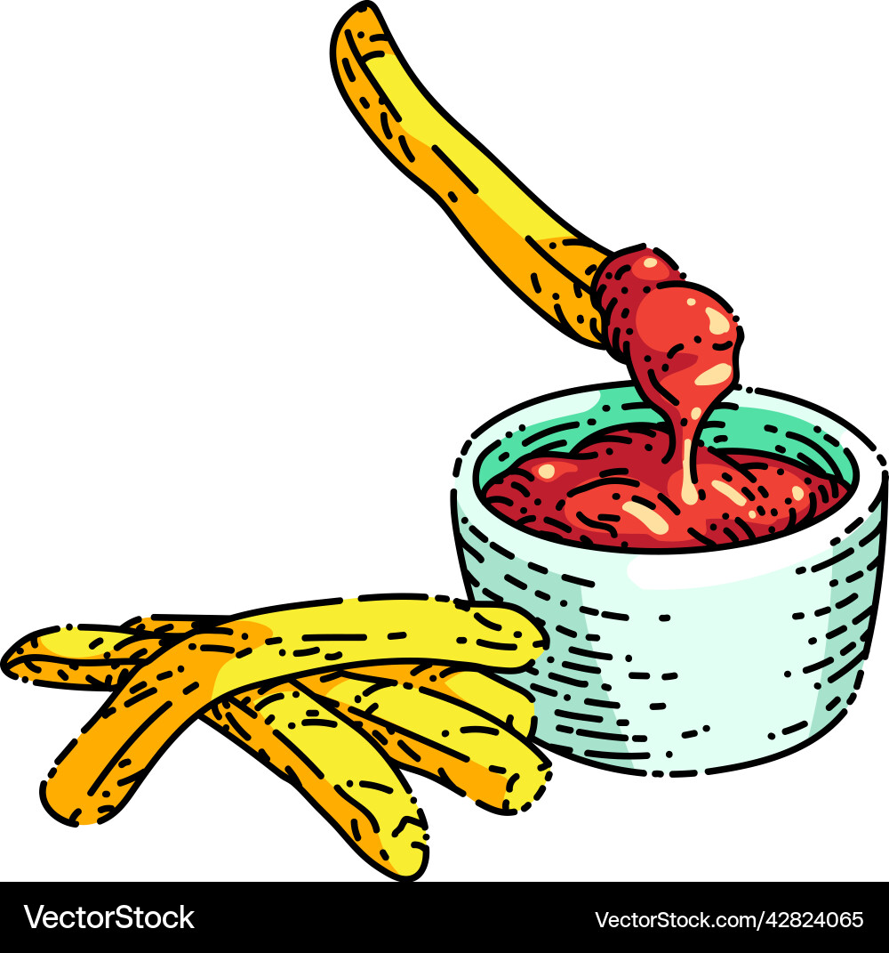 French sauce sketch hand drawn Royalty Free Vector Image