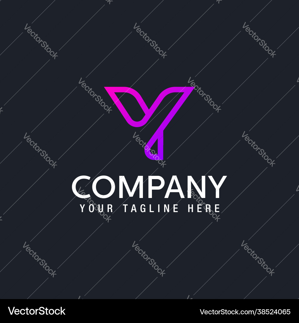 Graphic creative line alphabet symbol letter y Vector Image